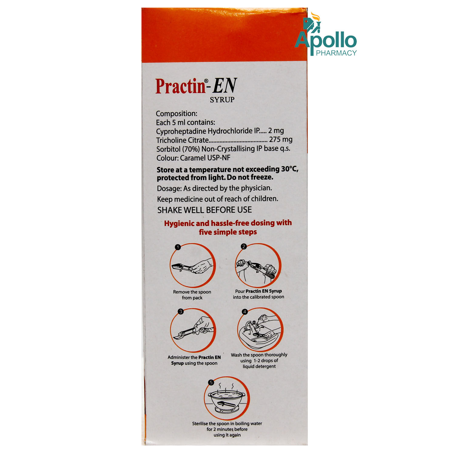 Practin EN Syrup 200 ml Price, Uses, Side Effects, Composition - Apollo ...