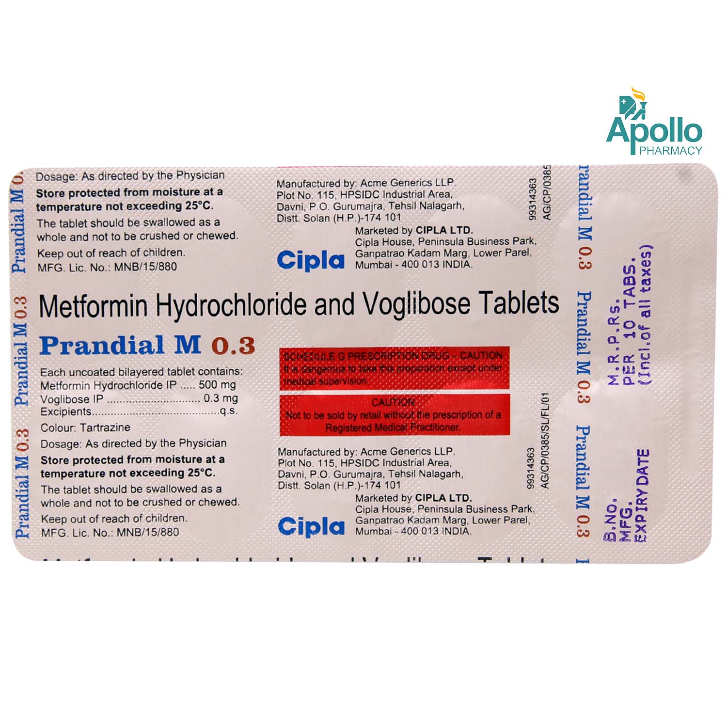 Prandial M 0.3 Tablet 10's Price, Uses, Side Effects, Composition ...