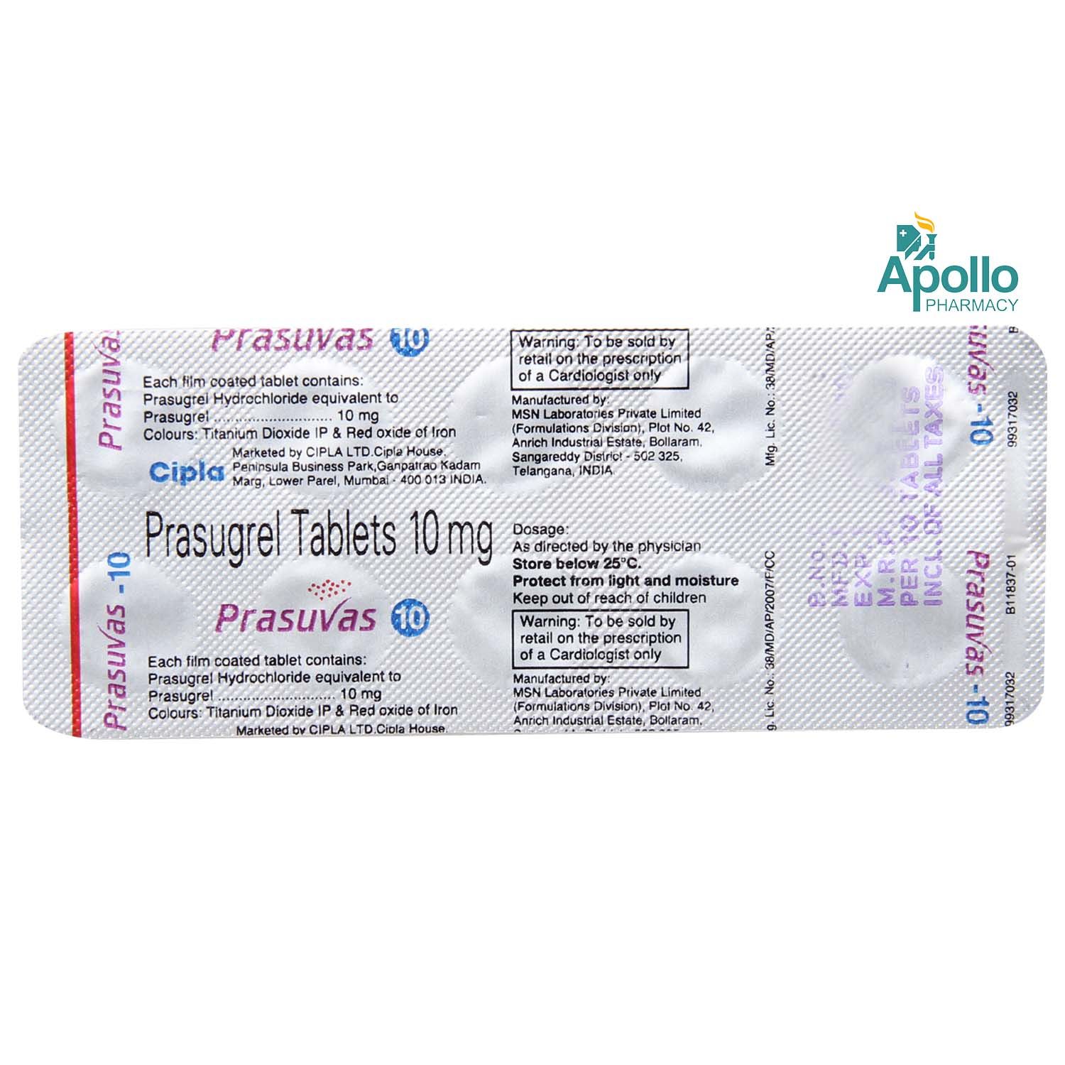 PRASUVAS 10MG TABLET Price, Uses, Side Effects, Composition - Apollo ...