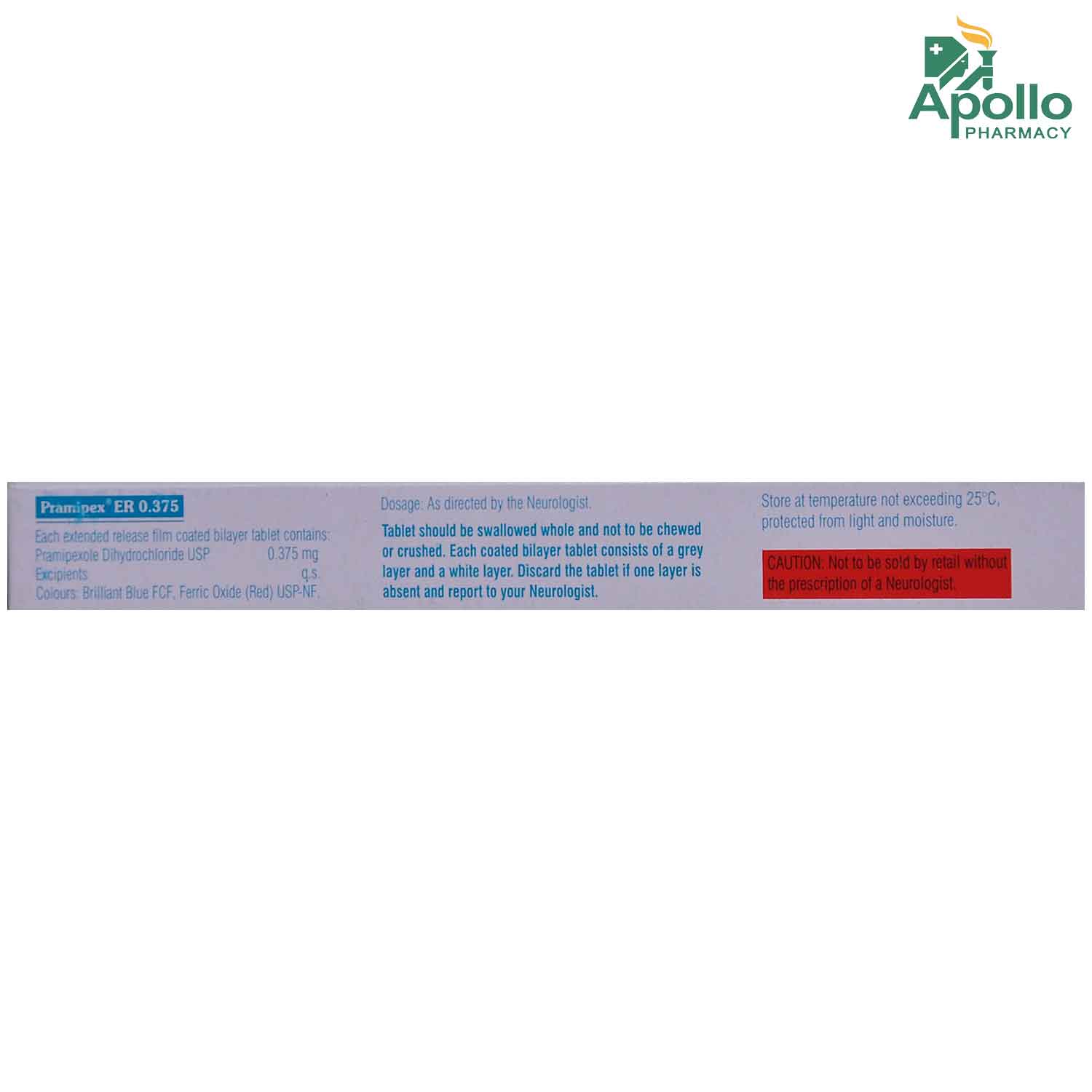 Pramipex ER 0.375 Tablet 10's Price, Uses, Side Effects, Composition ...