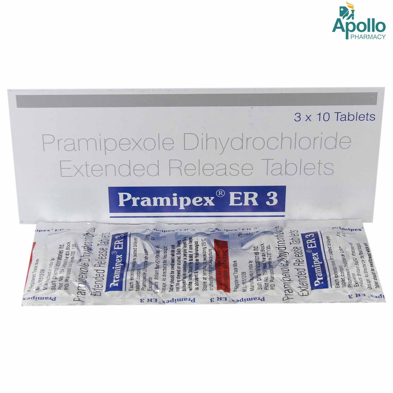 PRAMIPEX ER 3MG TABLET 10S Price, Uses, Side Effects, Composition ...