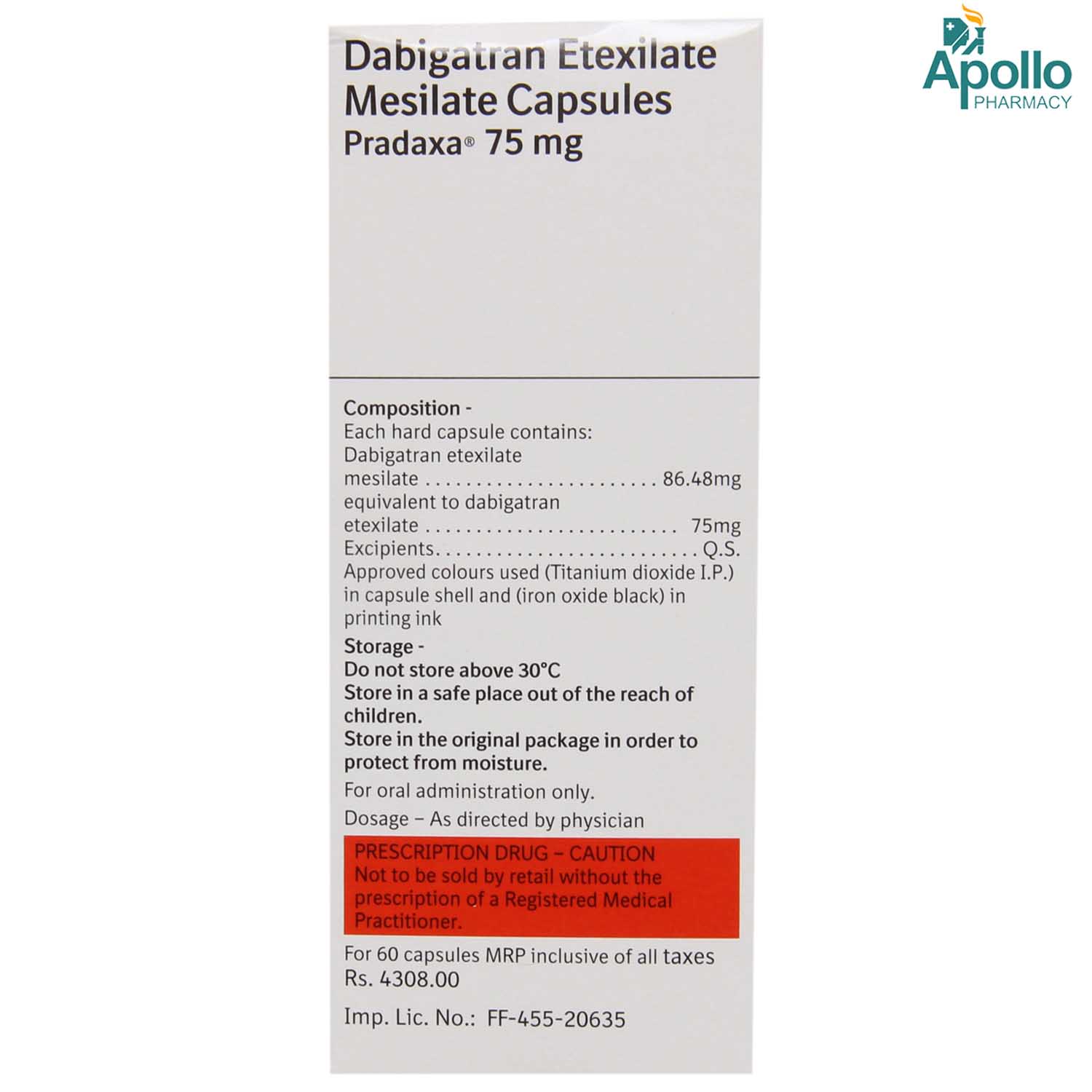 Pradaxa 75 Capsule 10's Price, Uses, Side Effects, Composition - Apollo ...