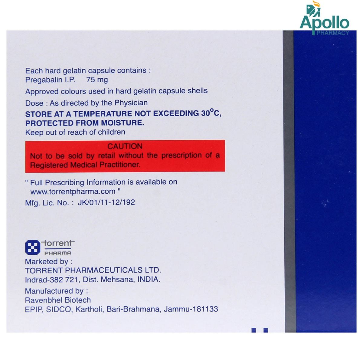 Pregalin 75 Capsule 15's Price, Uses, Side Effects, Composition ...