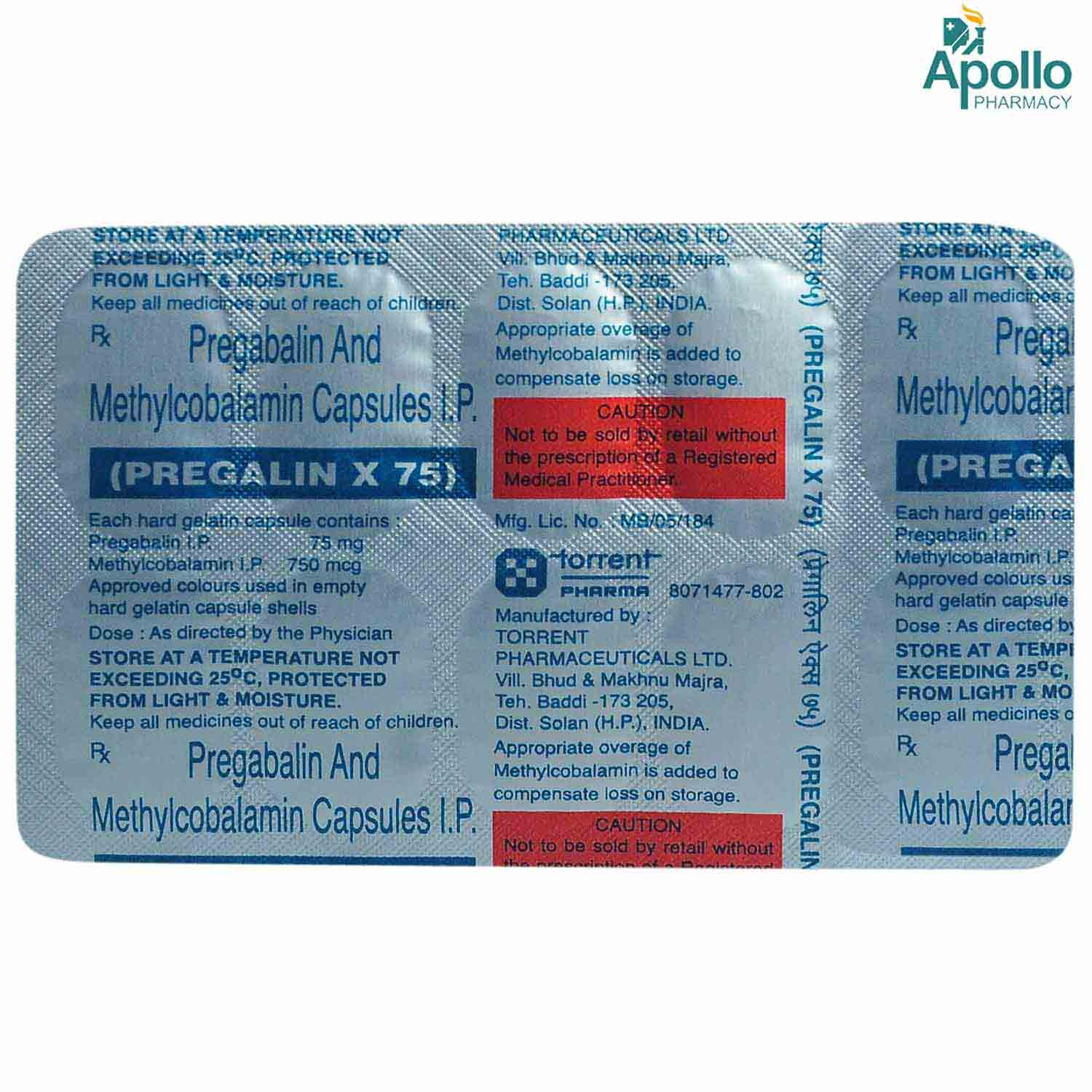 PREGALIN X 75MG CAPSULE Price, Uses, Side Effects, Composition - Apollo ...