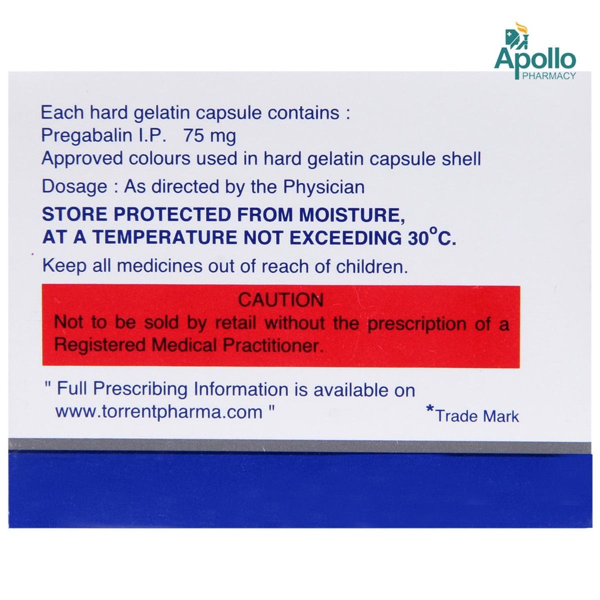 Pregaba 75 Capsule 10's Price, Uses, Side Effects, Composition - Apollo ...