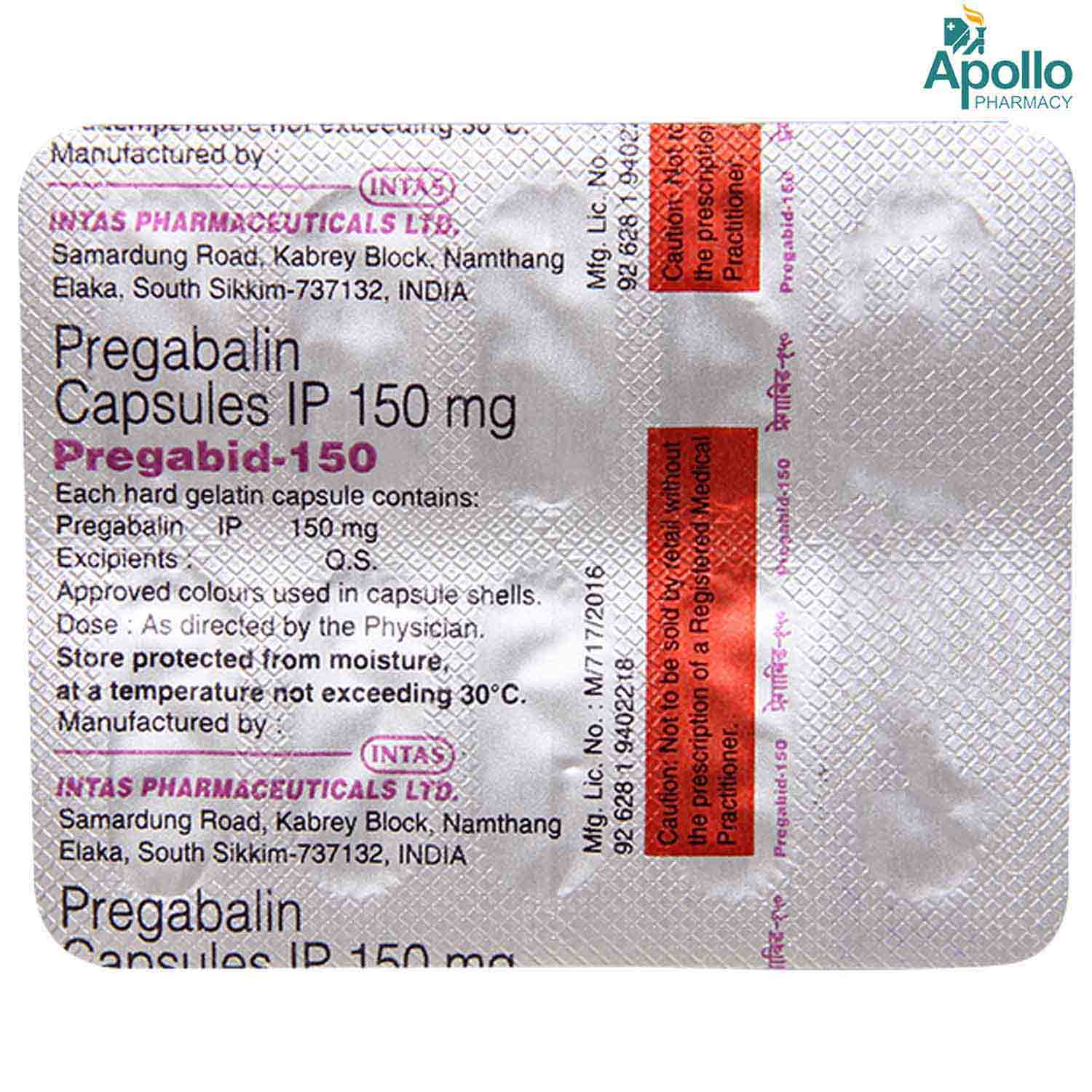 Pregabid 150 Capsule 10's Price, Uses, Side Effects, Composition ...