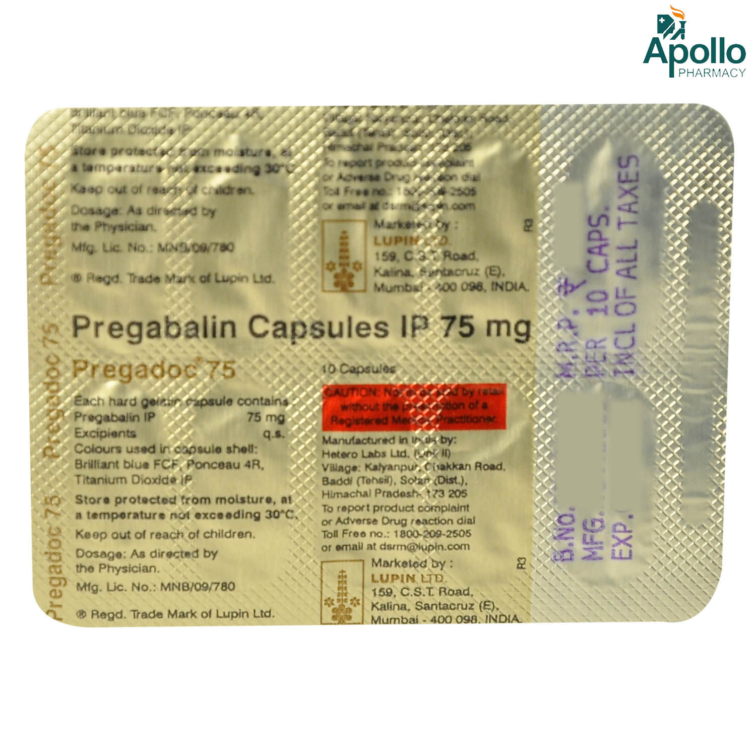 PREGADOC 75MG TABLET Price, Uses, Side Effects, Composition - Apollo ...