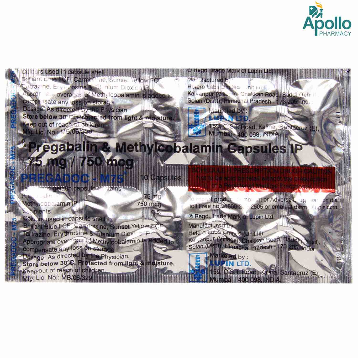 PREGADOC M 75MG CAPSULE Price, Uses, Side Effects, Composition - Apollo ...
