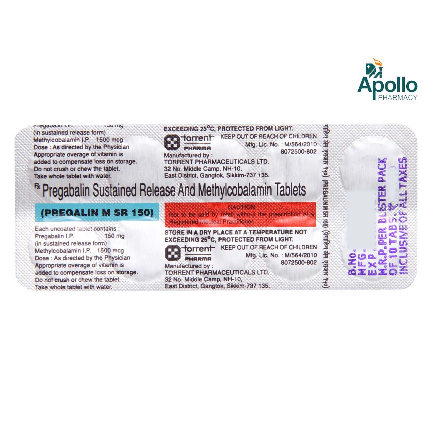 Pregalin M SR 150 Tablet 10's Price, Uses, Side Effects, Composition ...