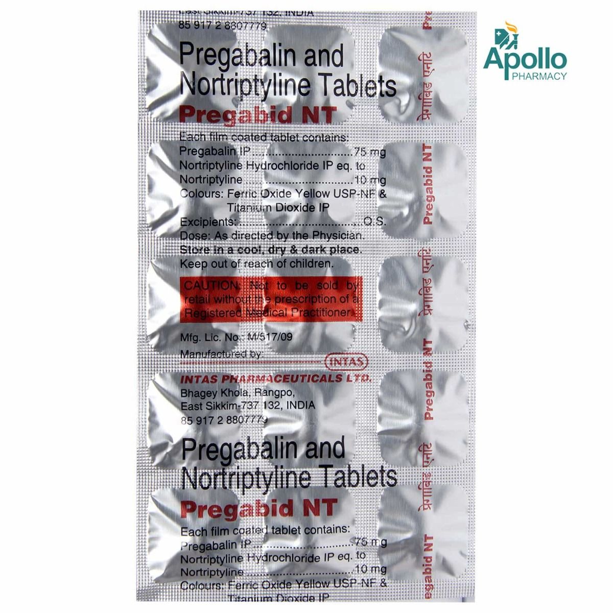 Pregabid NT Tablet 15's Price, Uses, Side Effects, Composition - Apollo ...