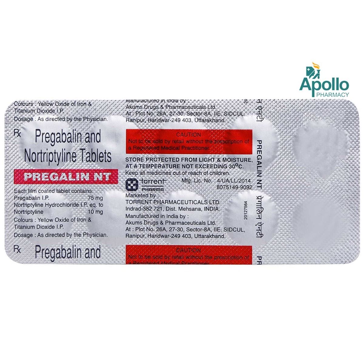 Pregalin NT Tablet 10's Price, Uses, Side Effects, Composition - Apollo ...