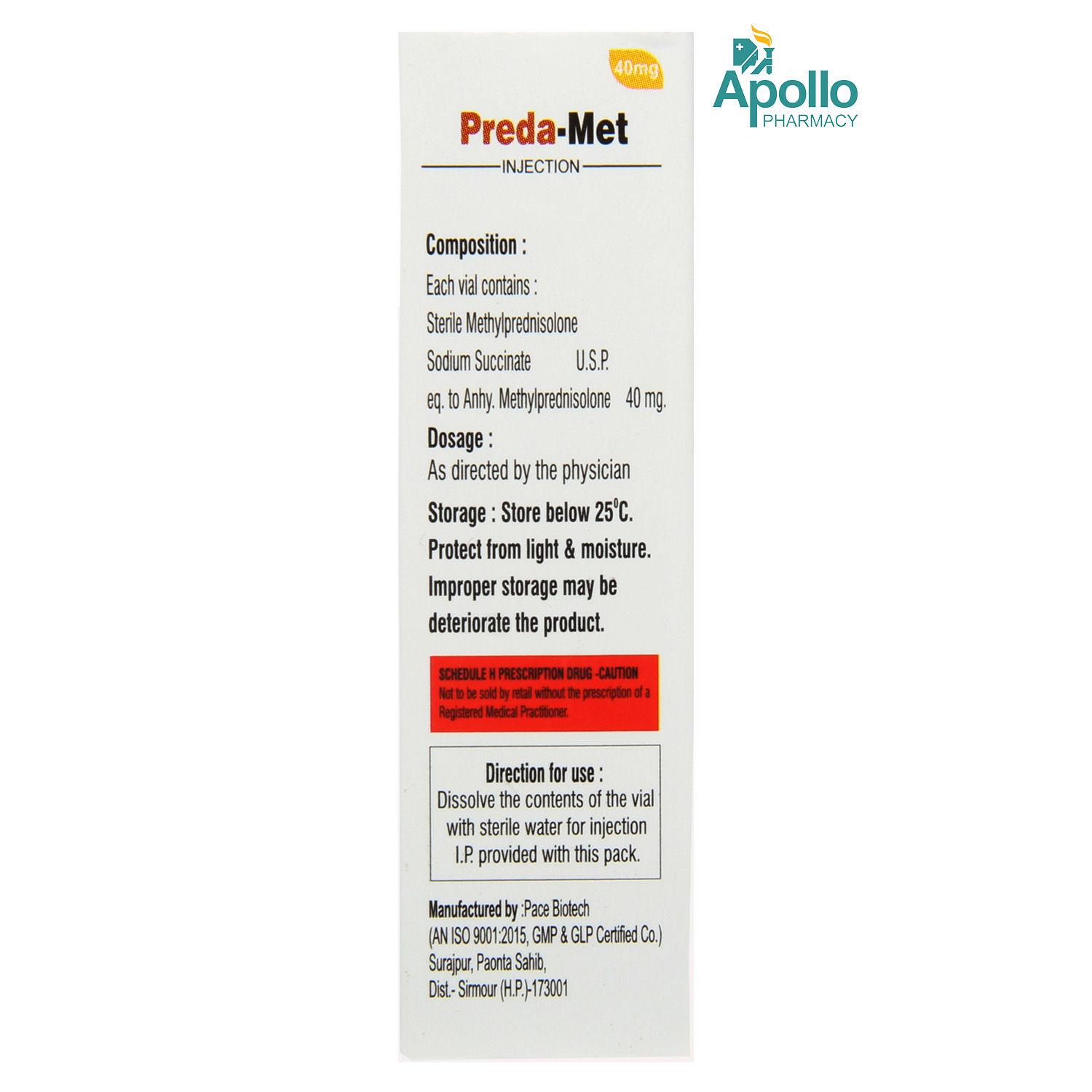 Preda-Met 40 mg Injection 10 ml Price, Uses, Side Effects, Composition ...