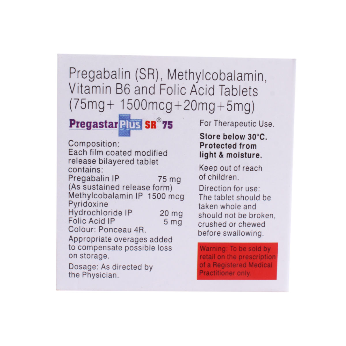 Pregastar Plus Sr 75mg Tablet 15's Price, Uses, Side Effects ...