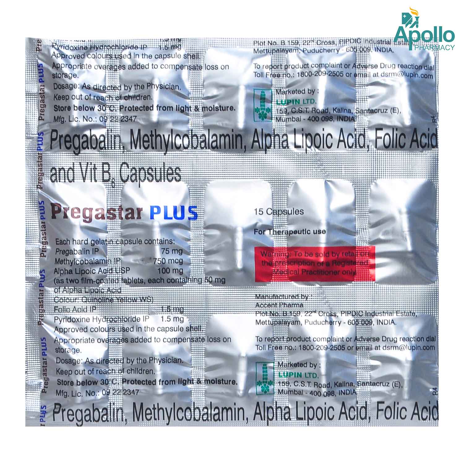 Pregastar Plus Capsule 15's Price, Uses, Side Effects, Composition ...