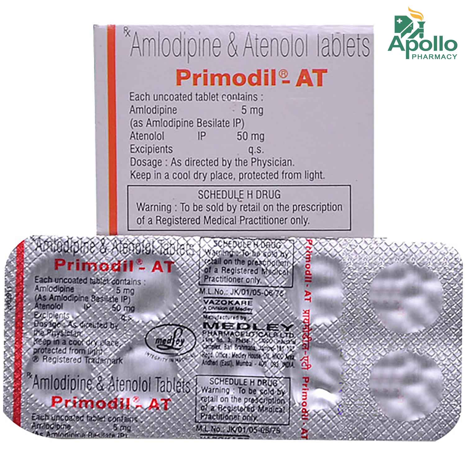 Primodil AT Tablet 10's Price, Uses, Side Effects, Composition - Apollo ...