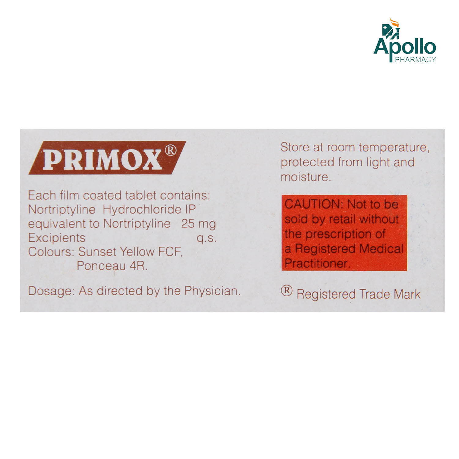 Primox Tablet 10's Price, Uses, Side Effects, Composition - Apollo Pharmacy