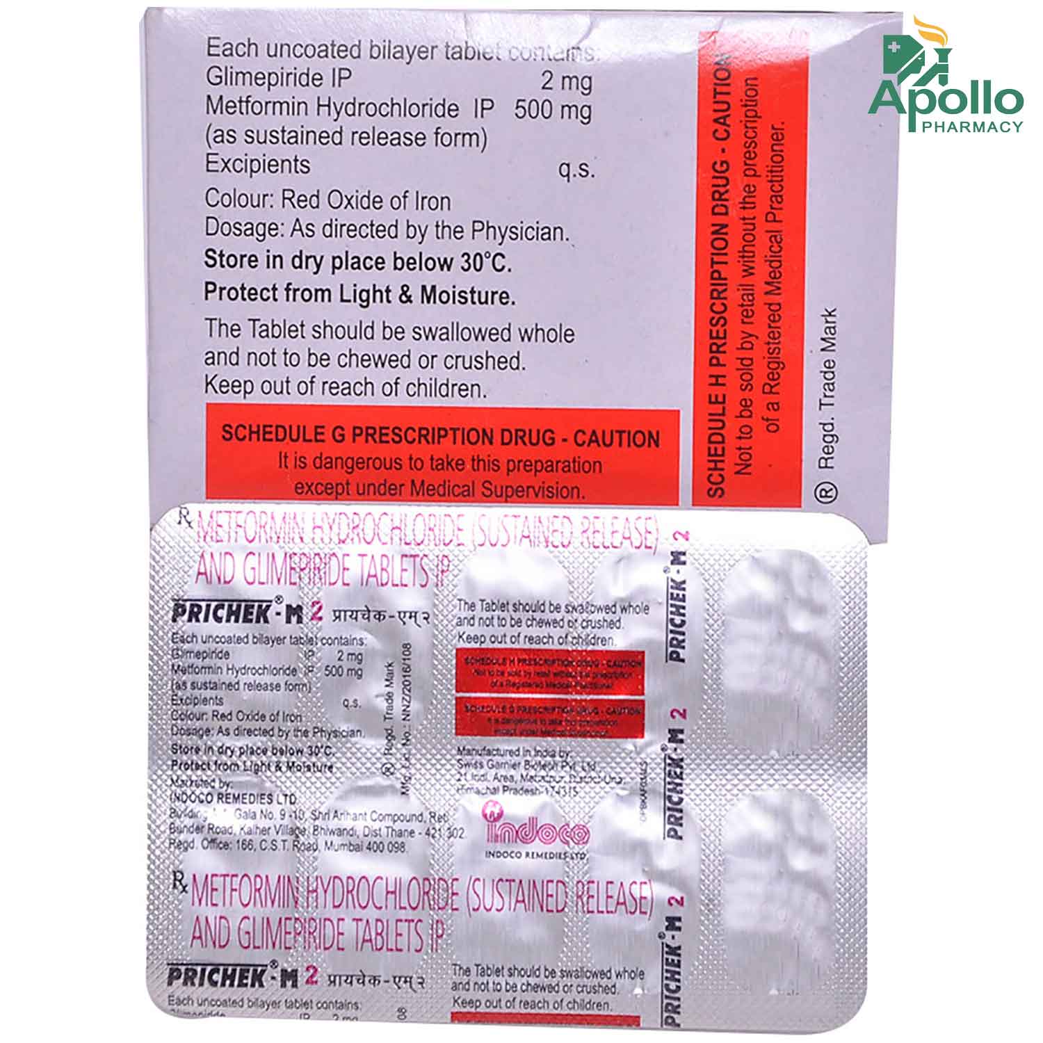 Prichek-M 2 Tablet 10's Price, Uses, Side Effects, Composition - Apollo ...