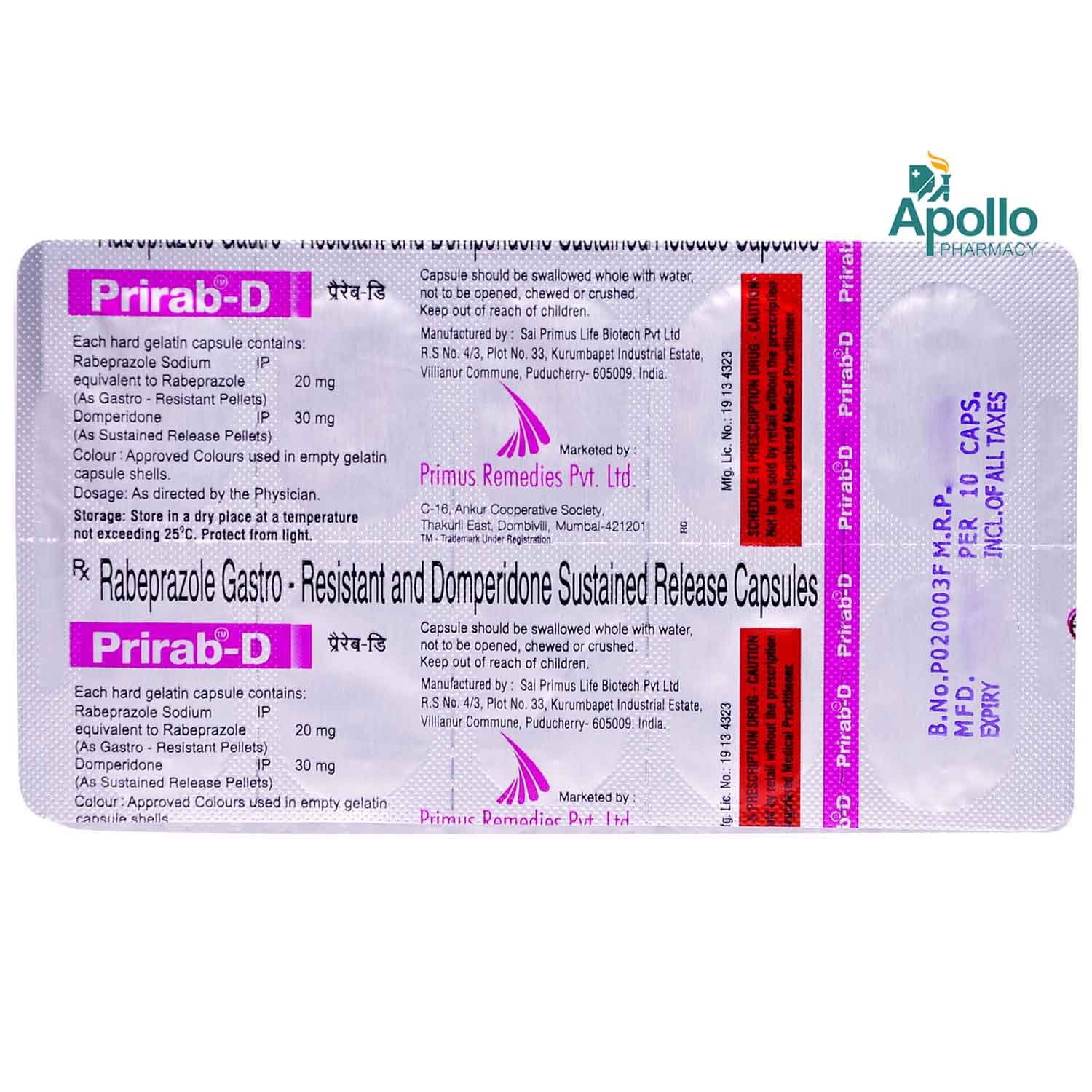 PRIRAB D TABLET Price, Uses, Side Effects, Composition - Apollo Pharmacy