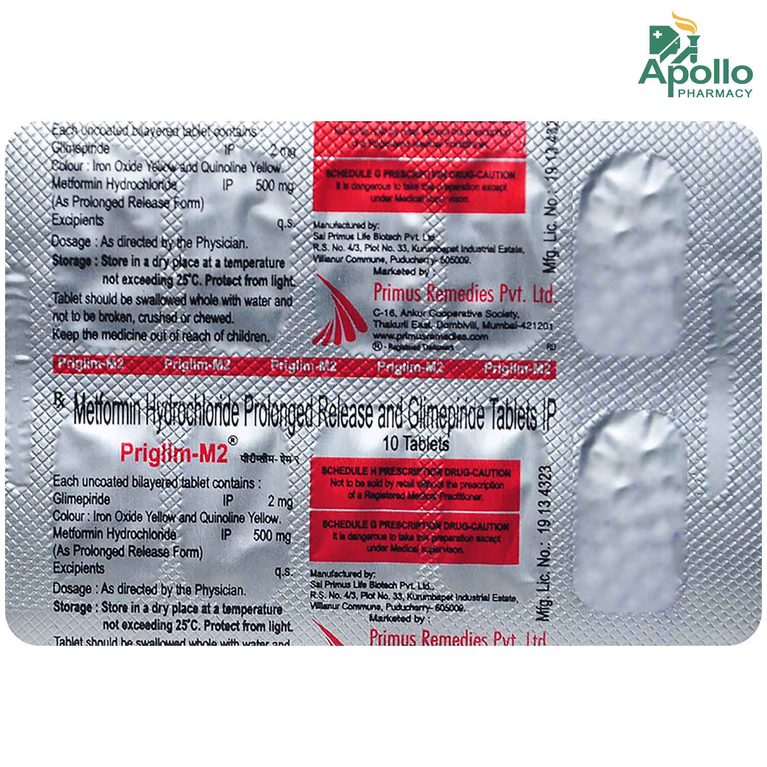 Priglim-M2 Tablet 10's Price, Uses, Side Effects, Composition - Apollo ...