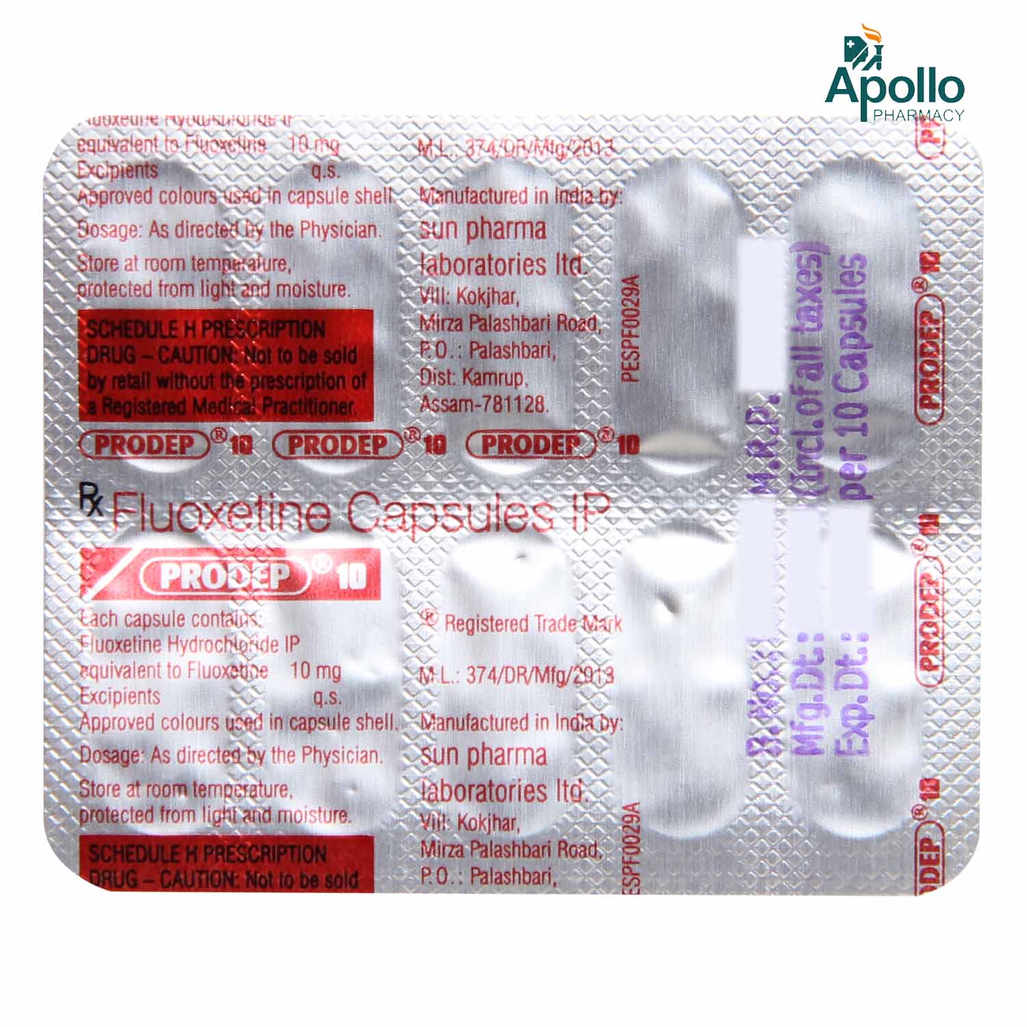 Prodep 10 Capsule 10's Price, Uses, Side Effects, Composition - Apollo ...