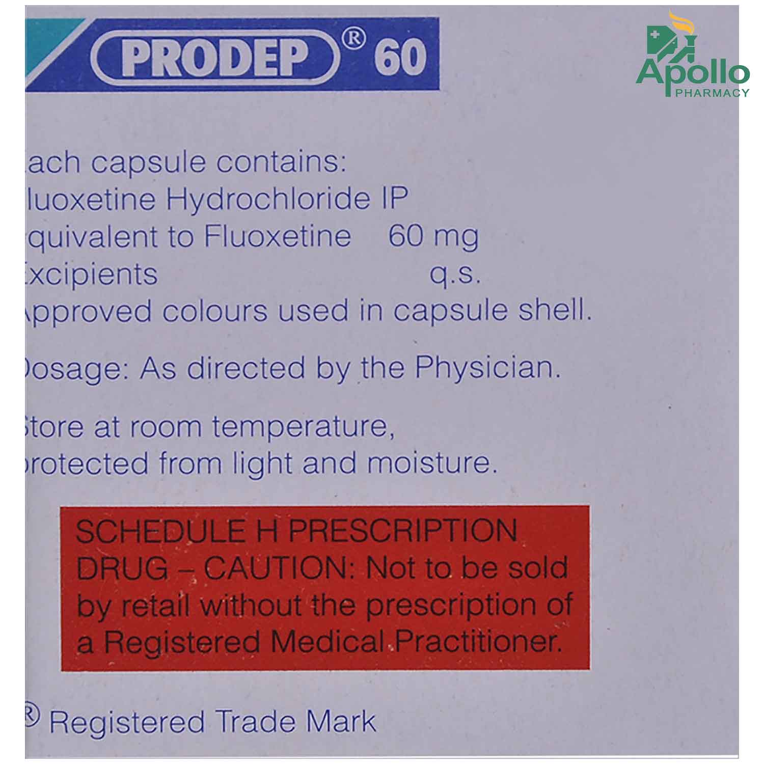 Prodep 60 Capsule 10's Price, Uses, Side Effects, Composition - Apollo ...