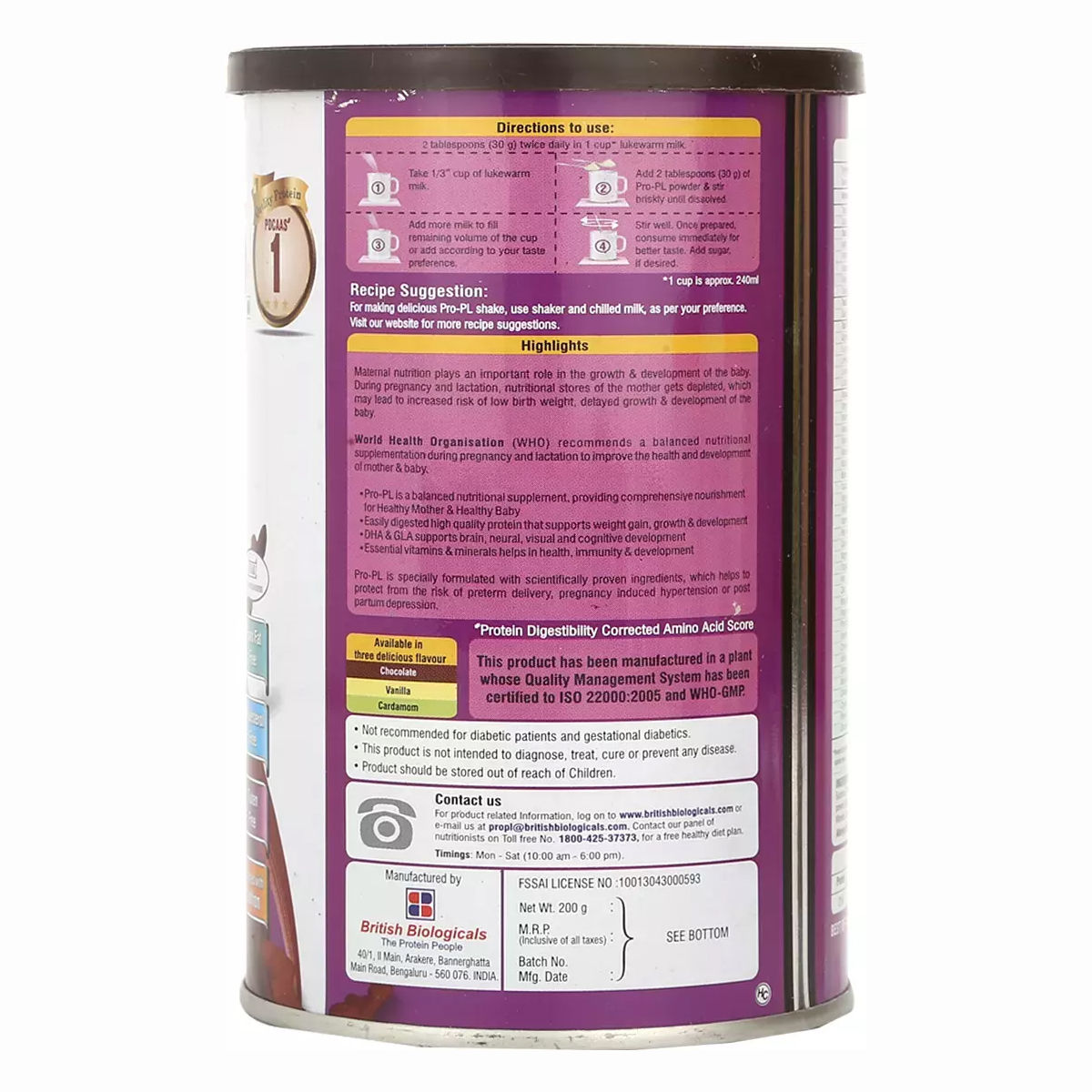 Pro-PL Chocolate Flavour Powder, 200 gm Tin Price, Uses, Side Effects ...