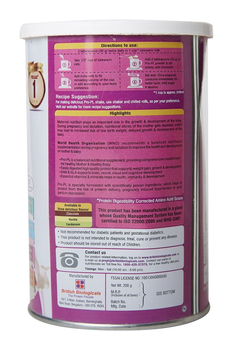 Pro-PL Vanilla Flavour Powder, 200 gm Tin Price, Uses, Side Effects ...