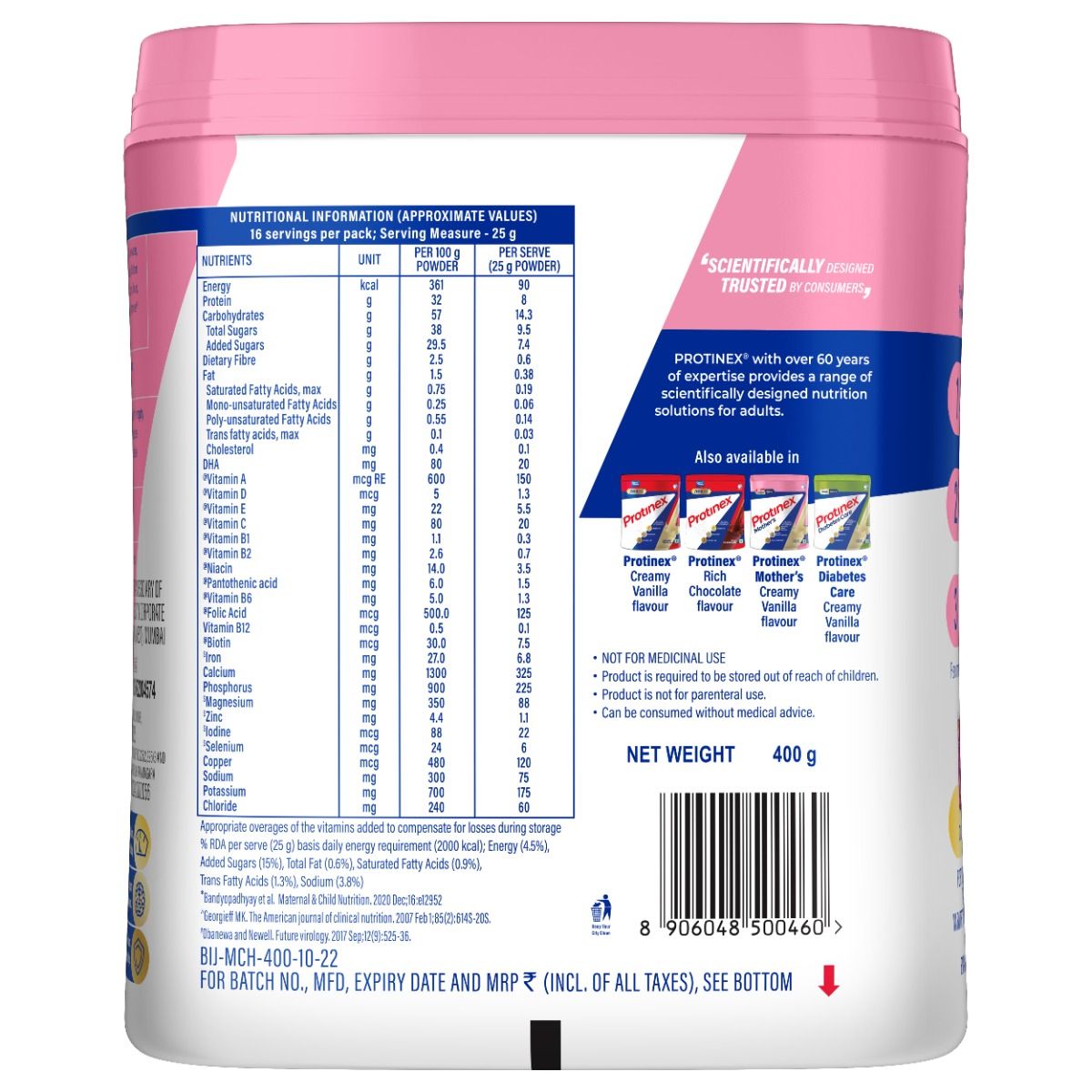 Protinex Mother's Chocolate Flavour Nutritional Drink Powder, 400 gm ...