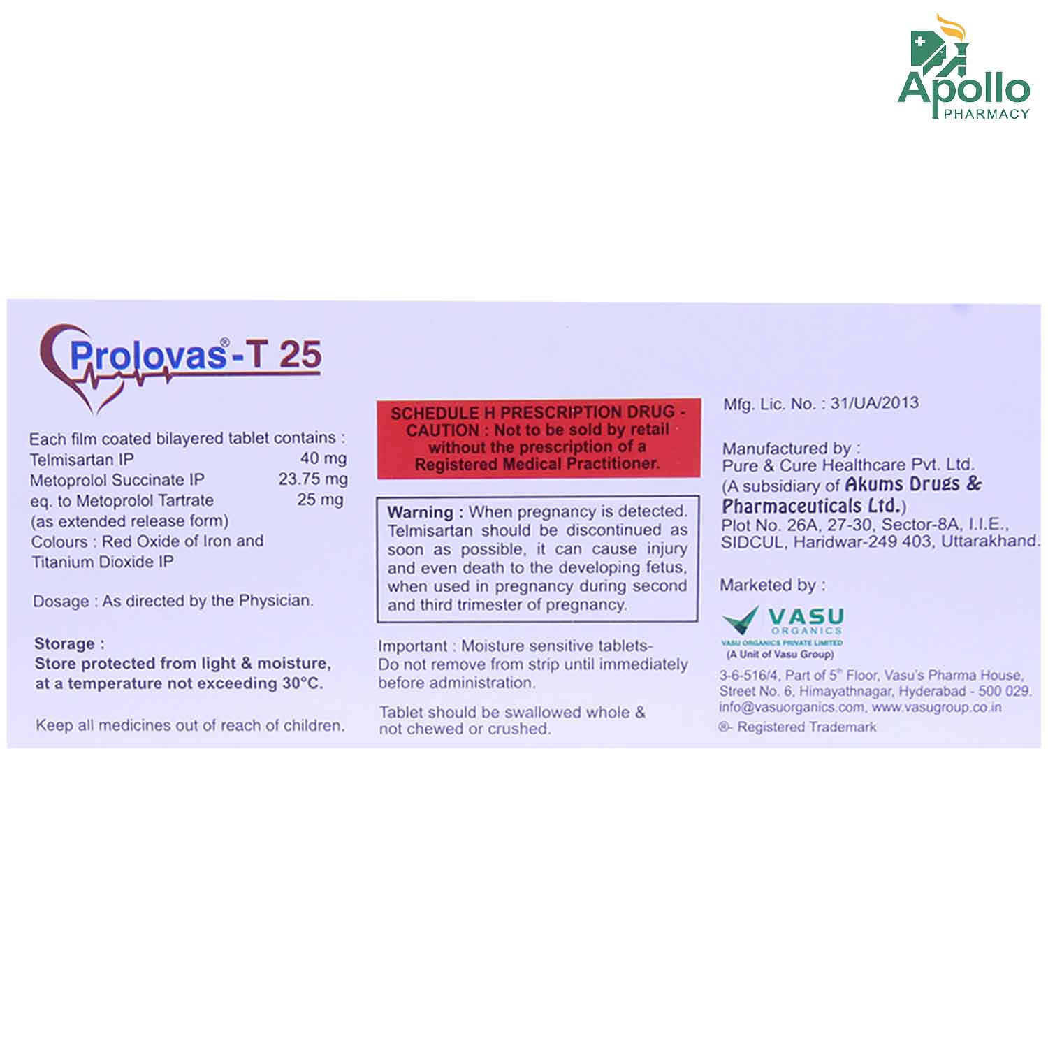 PROLOVAS T 25MG TABLET 10'S Price, Uses, Side Effects, Composition ...