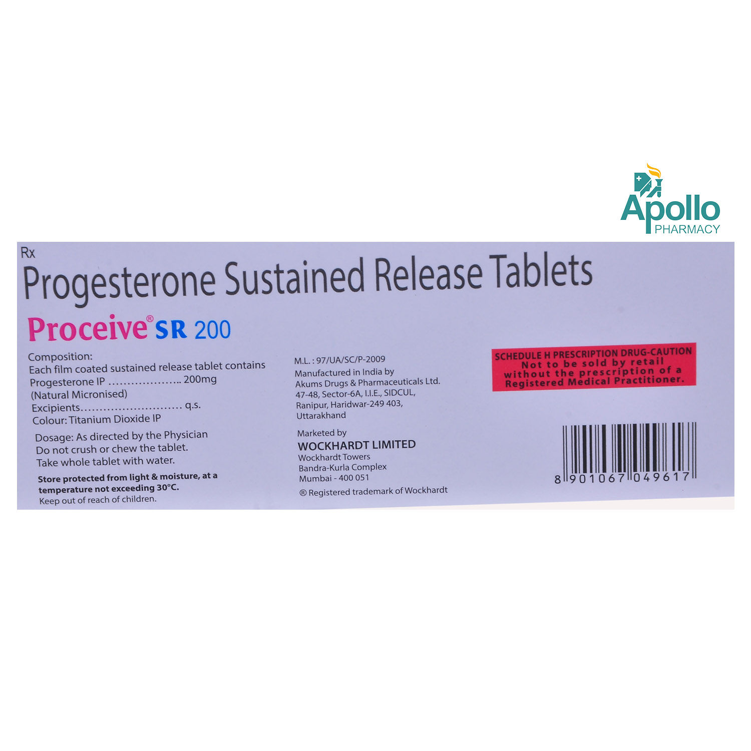 PROCEIVE SR 200MG TABLET 10'S Price, Uses, Side Effects, Composition ...