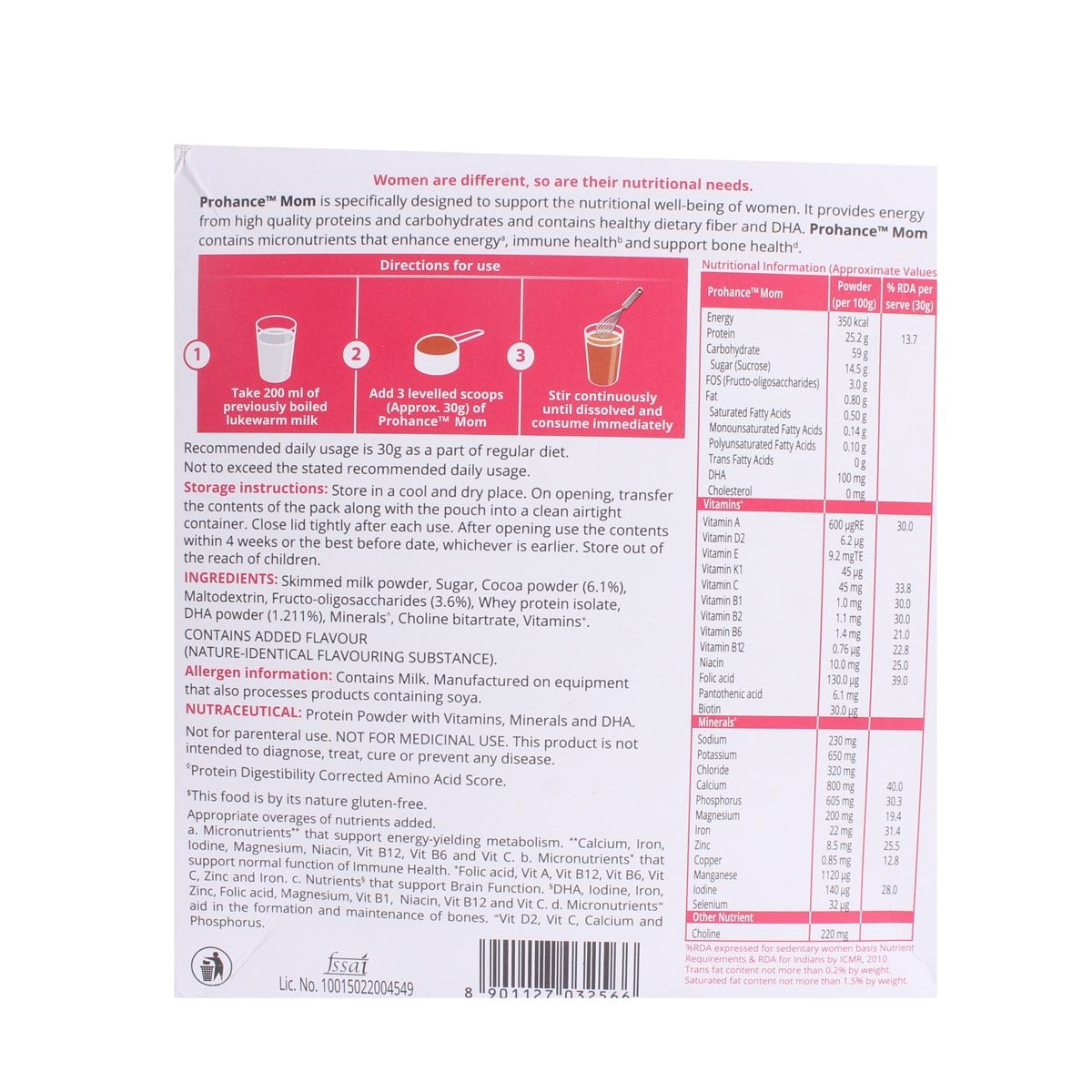 Prohance Mom Chocolate Flavour Powder 200 gm Price, Uses, Side Effects ...