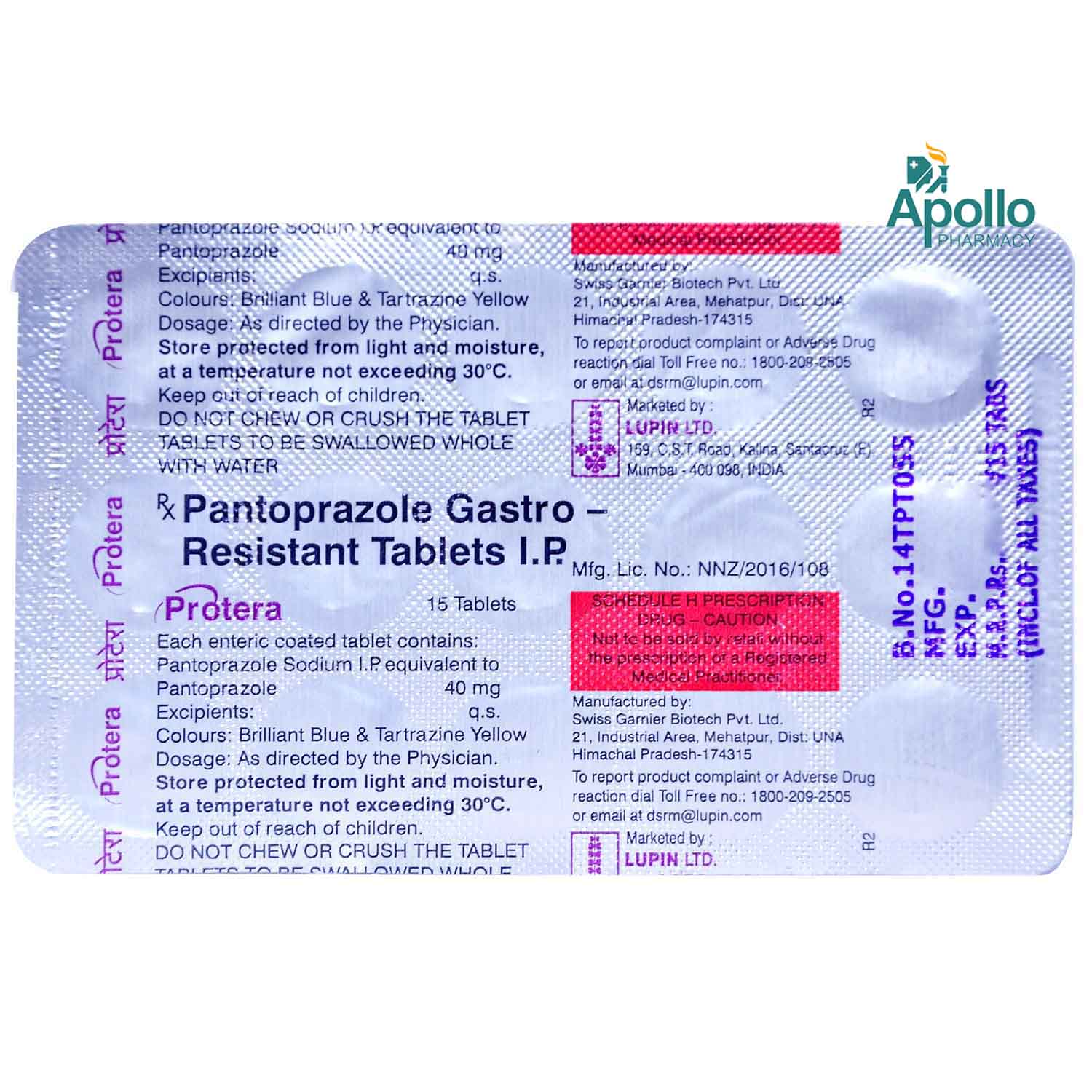 Protera 40 Tablet 15's Price, Uses, Side Effects, Composition - Apollo ...