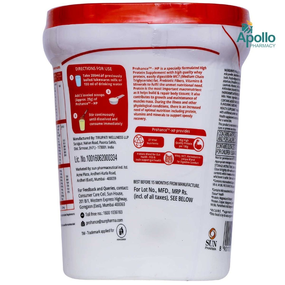 Prohance-HP Sugar Free Vanilla Powder 400 gm Price, Uses, Side Effects ...