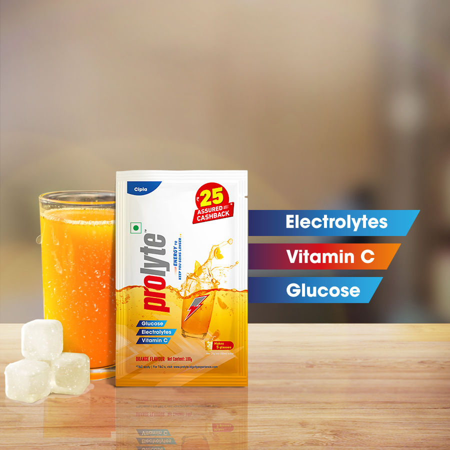 Prolyte Orange Flavour Electrolyte Powder 100 gm Price, Uses, Side ...