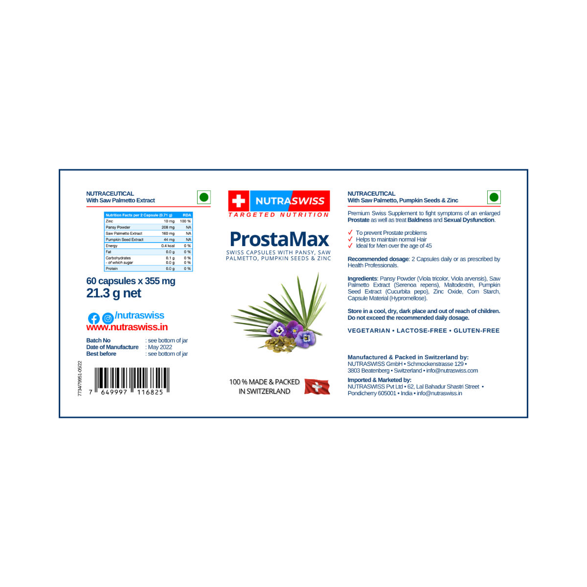 Nutraswiss ProstaMax, 60 Capsules Price, Uses, Side Effects ...