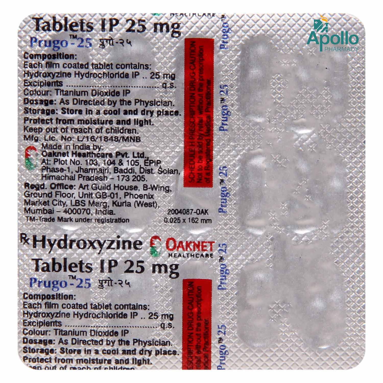 Prugo-25 Tablet 15's Price, Uses, Side Effects, Composition - Apollo ...