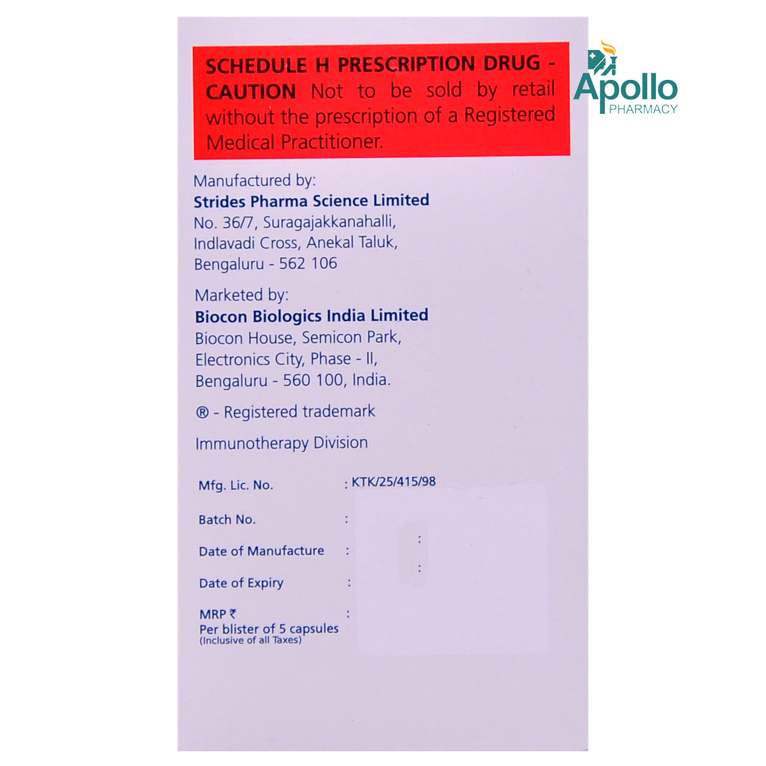 Psorid 50 Capsule 5's Price, Uses, Side Effects, Composition - Apollo ...