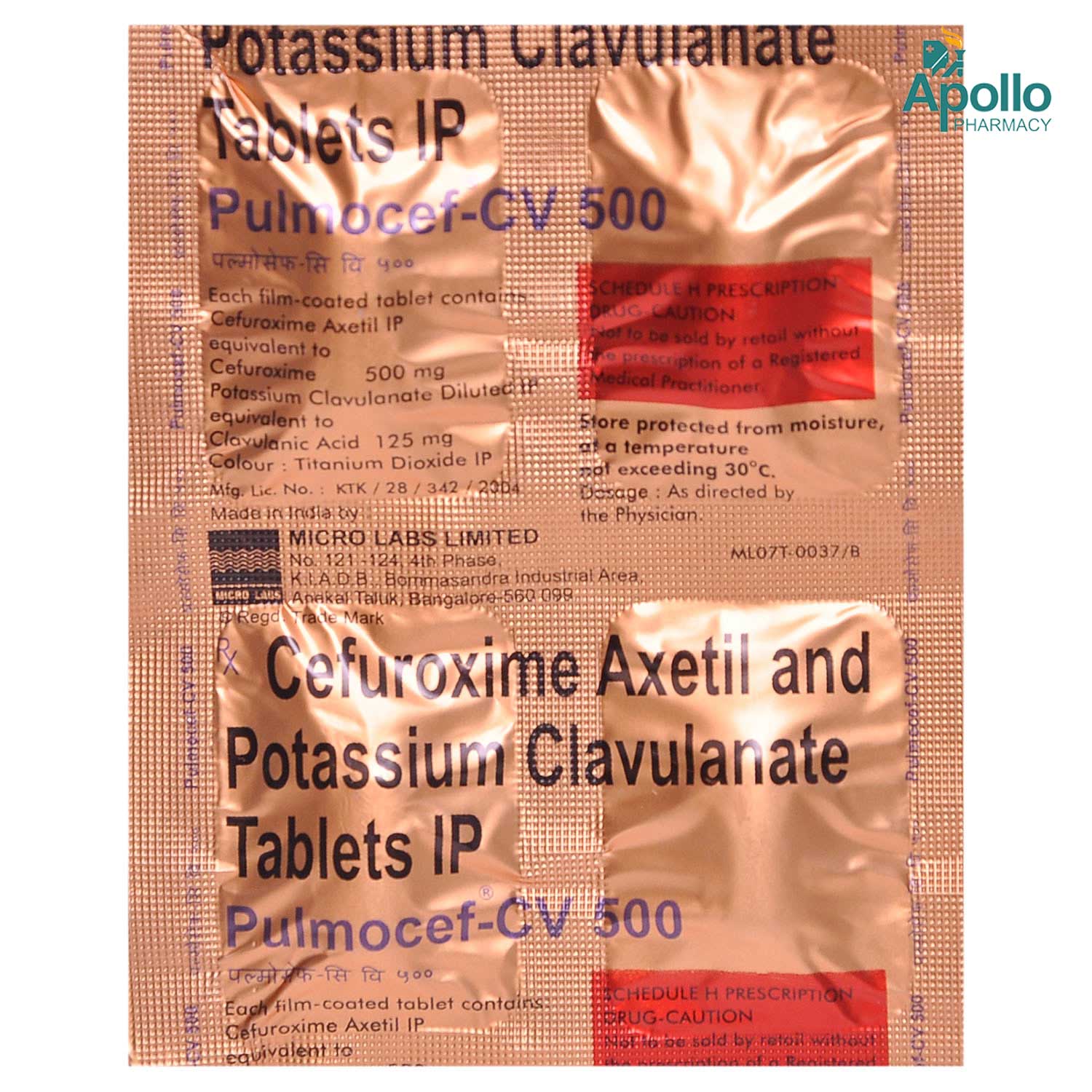 Pulmocef CV 500 Tablet 4's Price, Uses, Side Effects, Composition ...