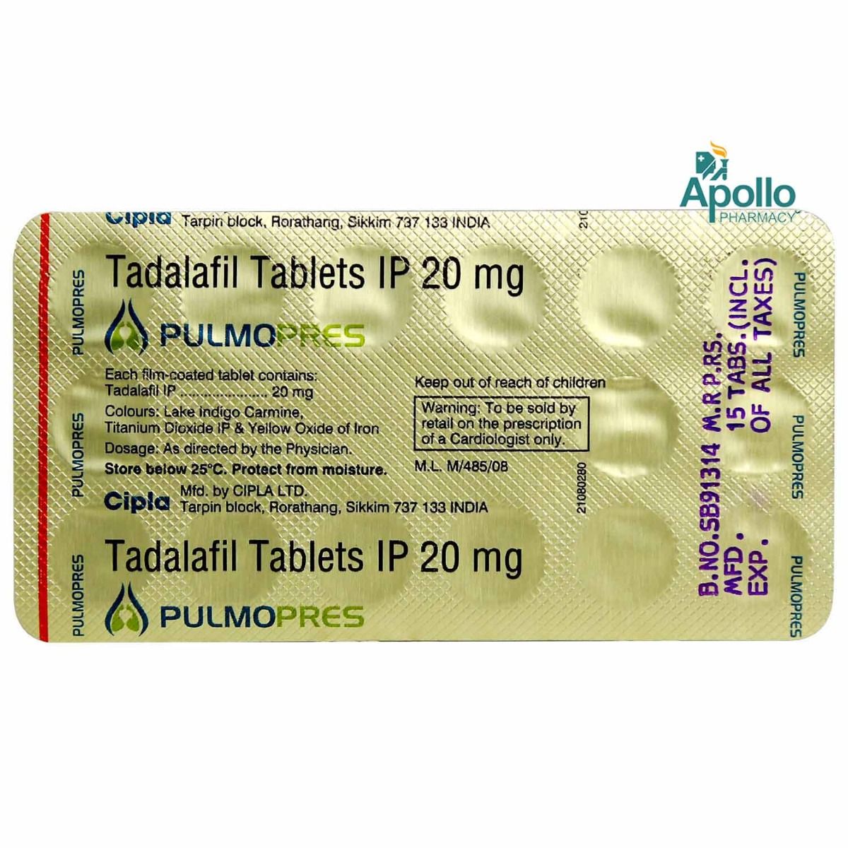 Pulmopres Tablet 15's Price, Uses, Side Effects, Composition - Apollo ...