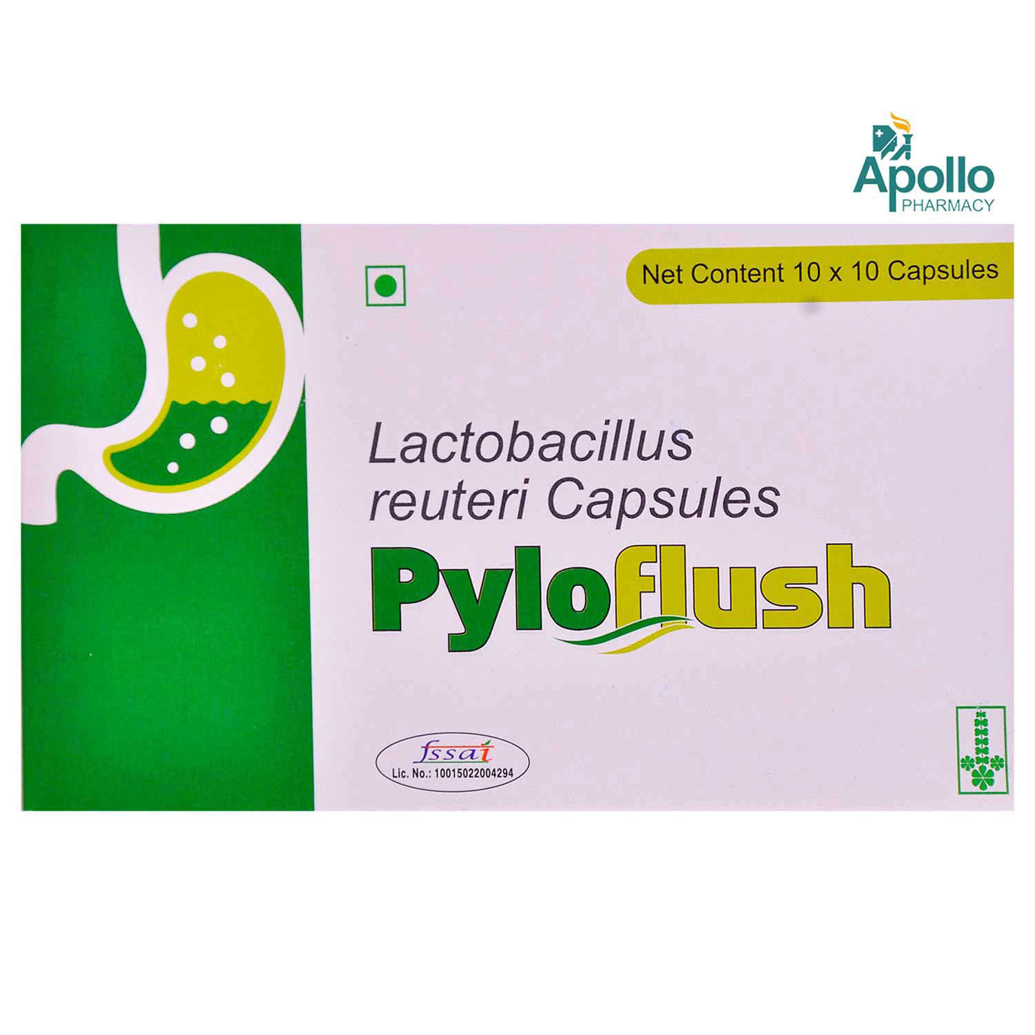 Pyloflush Capsule 10's Price, Uses, Side Effects, Composition - Apollo ...