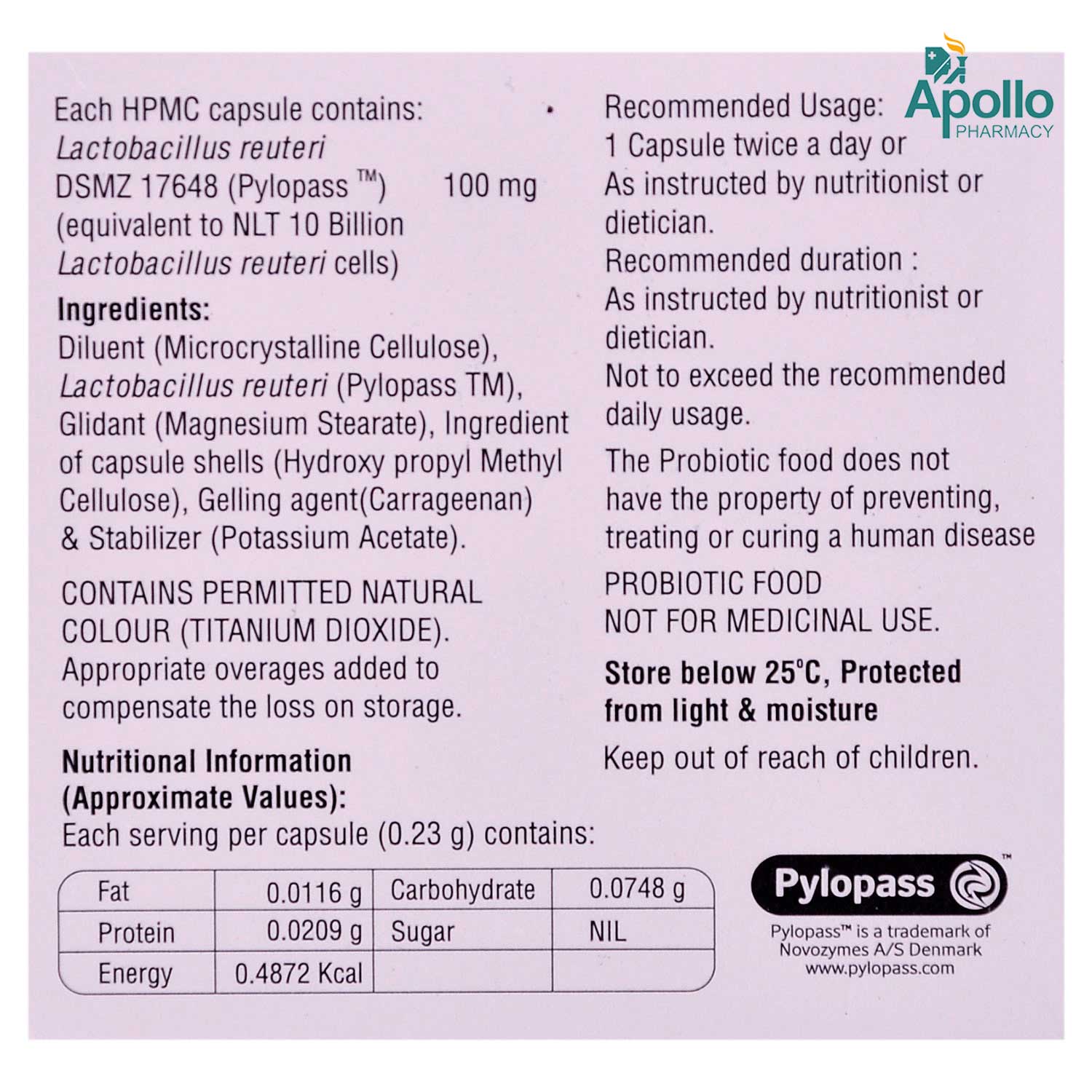 Pyloflush Capsule 10's Price, Uses, Side Effects, Composition - Apollo ...