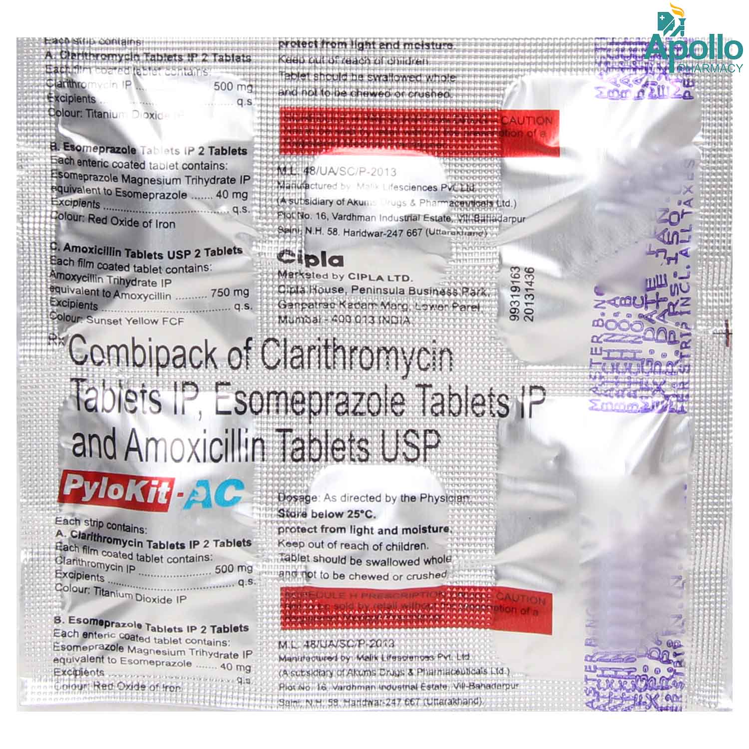 Pylokit AC Kit Tablet 1's Price, Uses, Side Effects, Composition ...