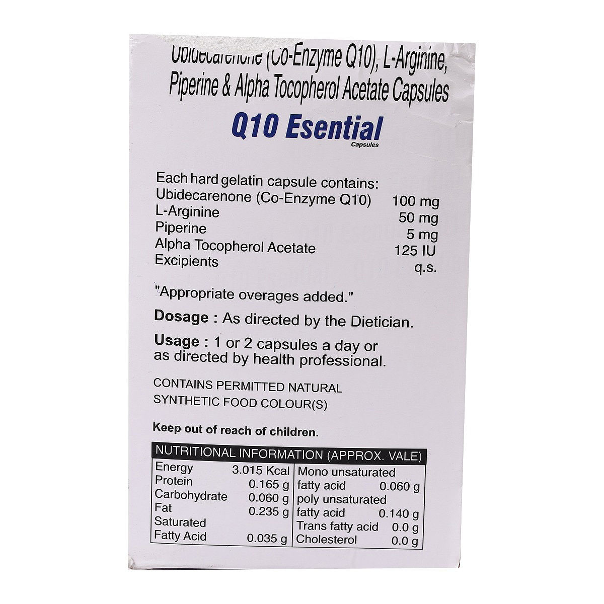 Q10 Esential Capsule 10's Price, Uses, Side Effects, Composition ...