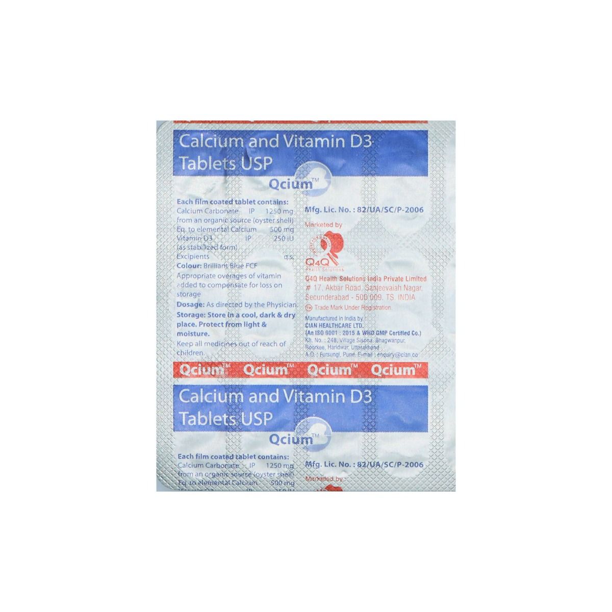 Qcium Tablet 10's Price, Uses, Side Effects, Composition - Apollo Pharmacy