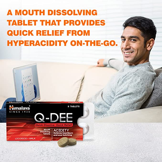 Himalaya Q-Dee Acidity Relief, 8 Tablets Price, Uses, Side Effects ...