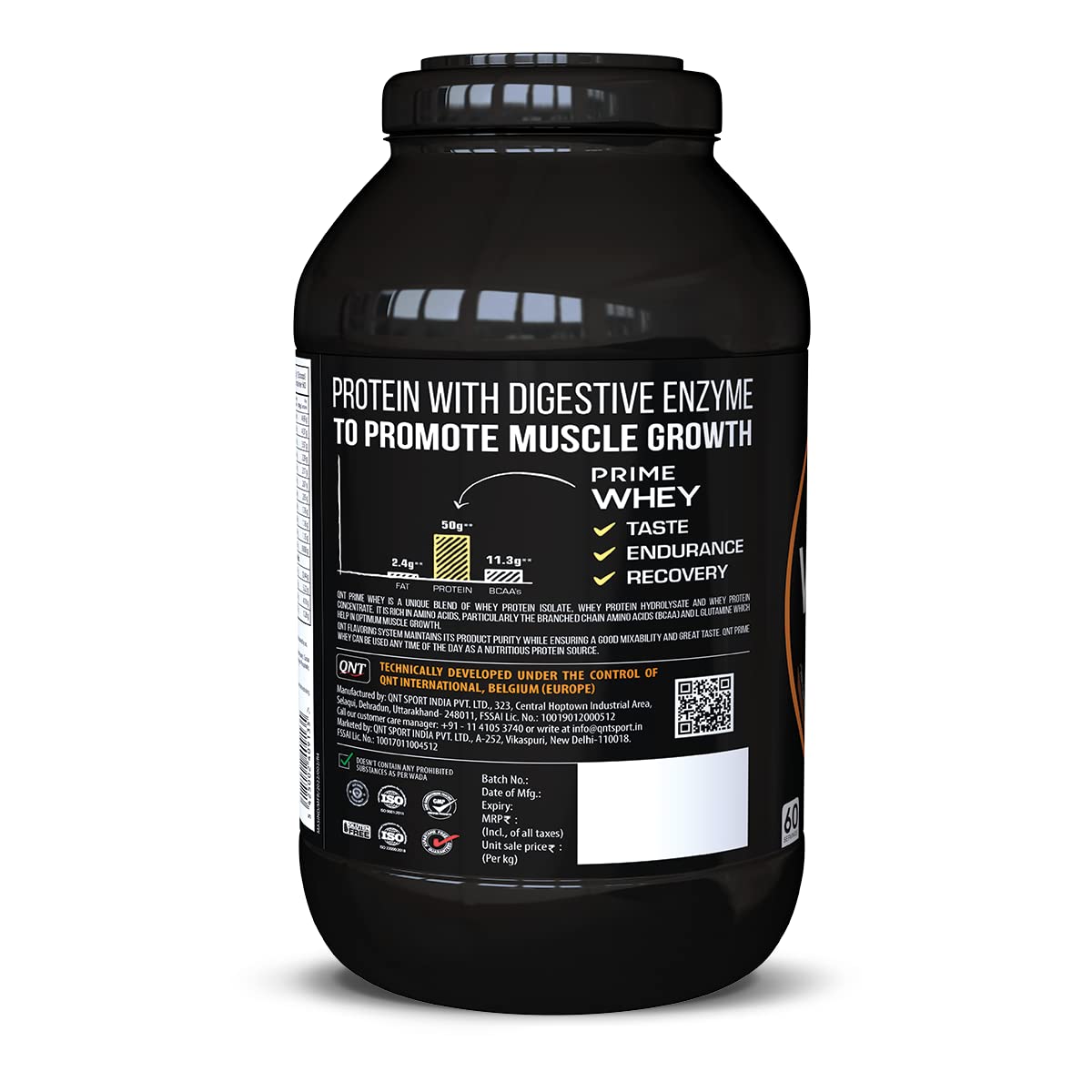 QNT Prime Irish Chocolate Flavour Whey Protein Powder, 2 kg Price, Uses ...
