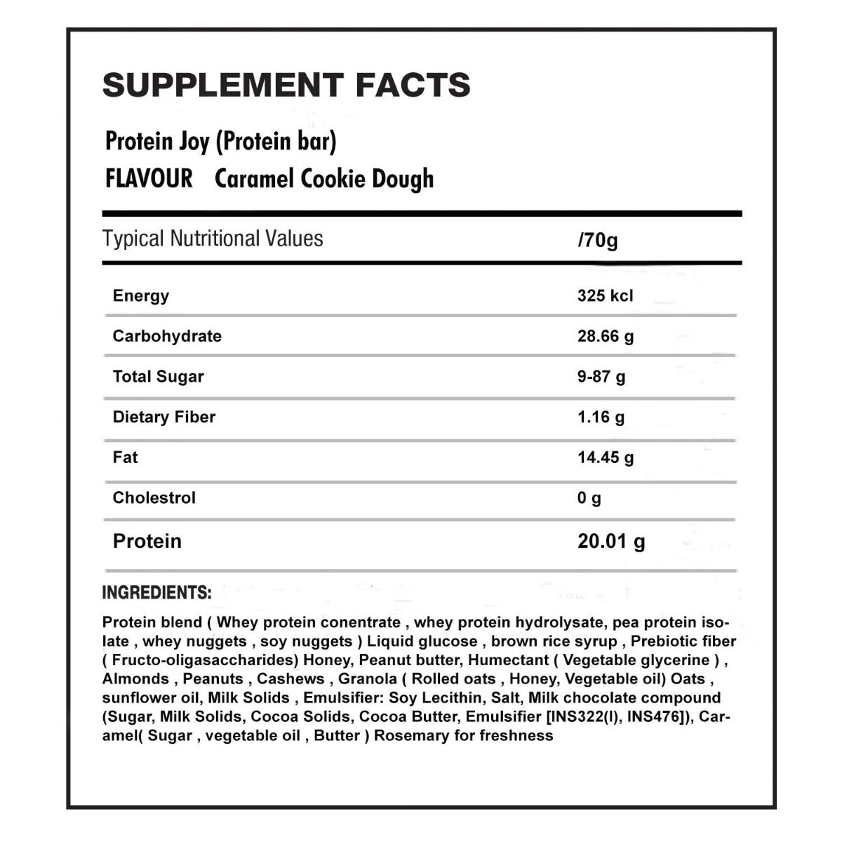 QNT Protein Joy Caramel Cookie Dough Flavour Bar, 70 gm Price, Uses ...