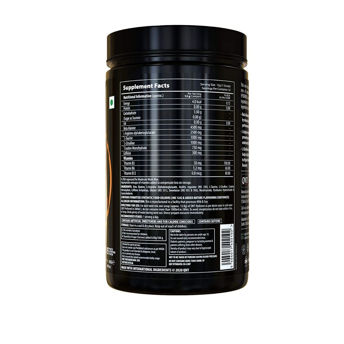 QNT Hydra Vol Pre-Workout Pasteque Flavour Powder, 400 gm Price, Uses ...