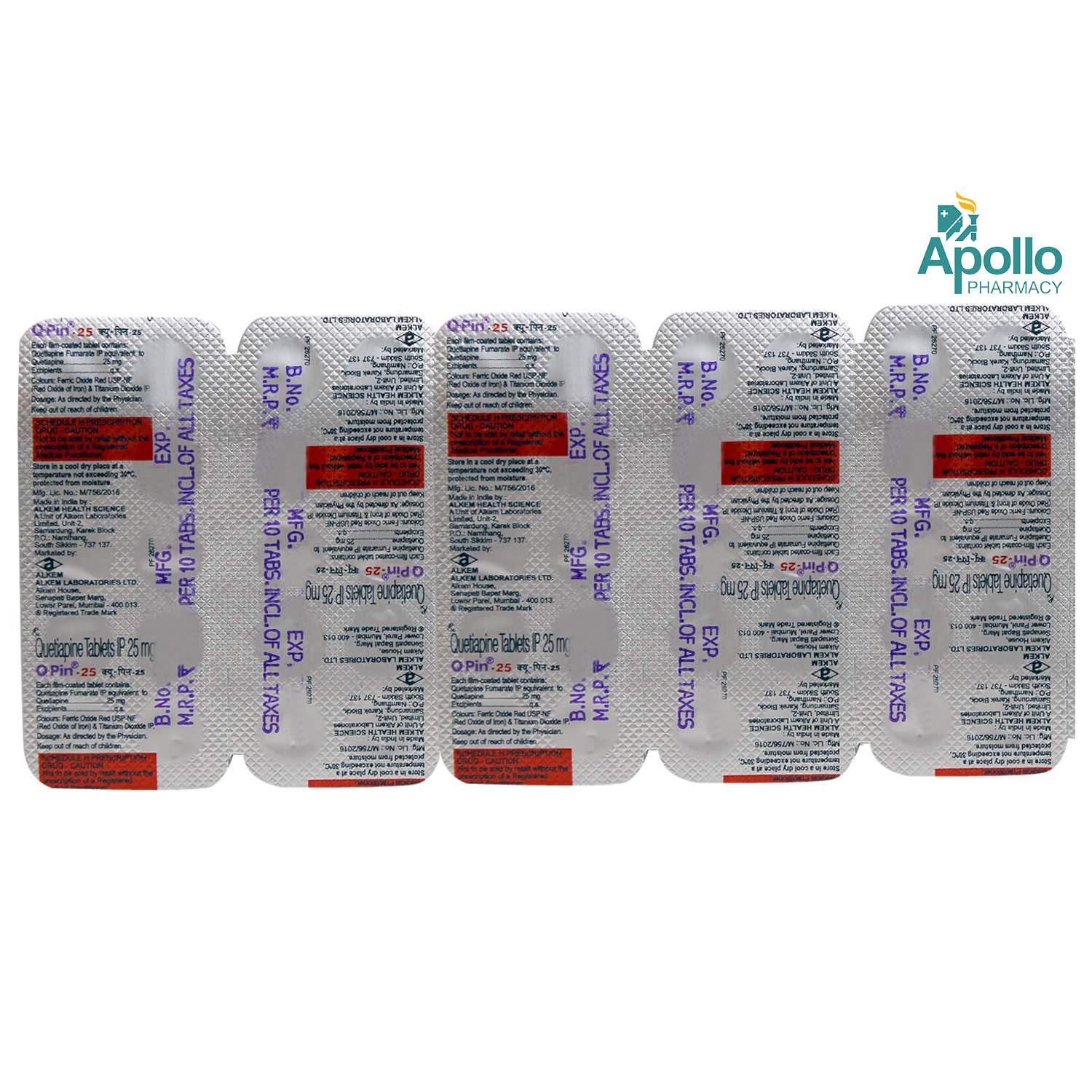 Q Pin 25 Tablet 10's Price, Uses, Side Effects, Composition - Apollo ...