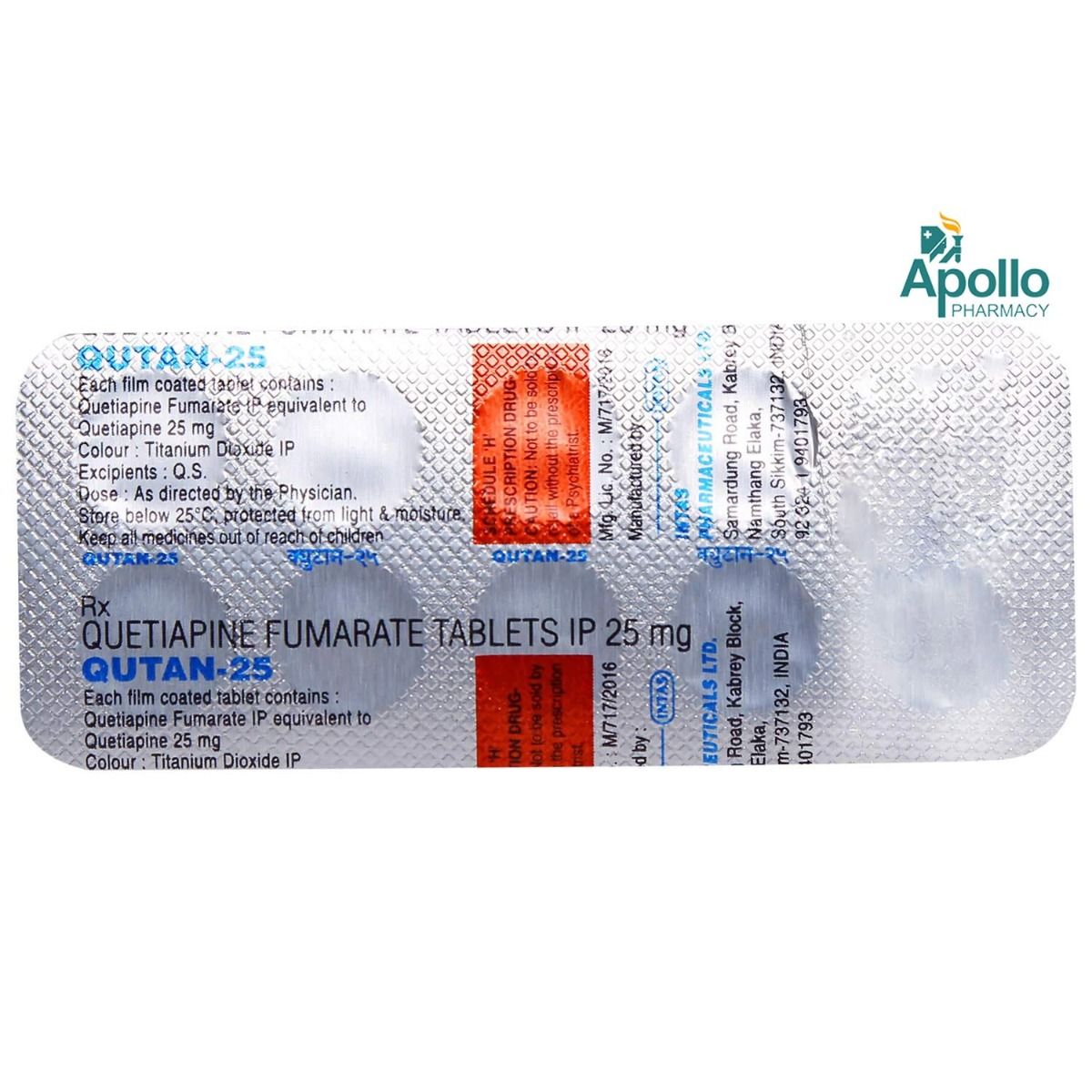 Qutan 25 Tablet 10's Price, Uses, Side Effects, Composition - Apollo ...